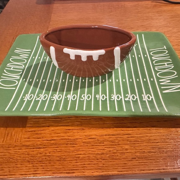 Rae Dunn | Kitchen | Rae Dunn Football Chips And Dip Platter | Poshmark